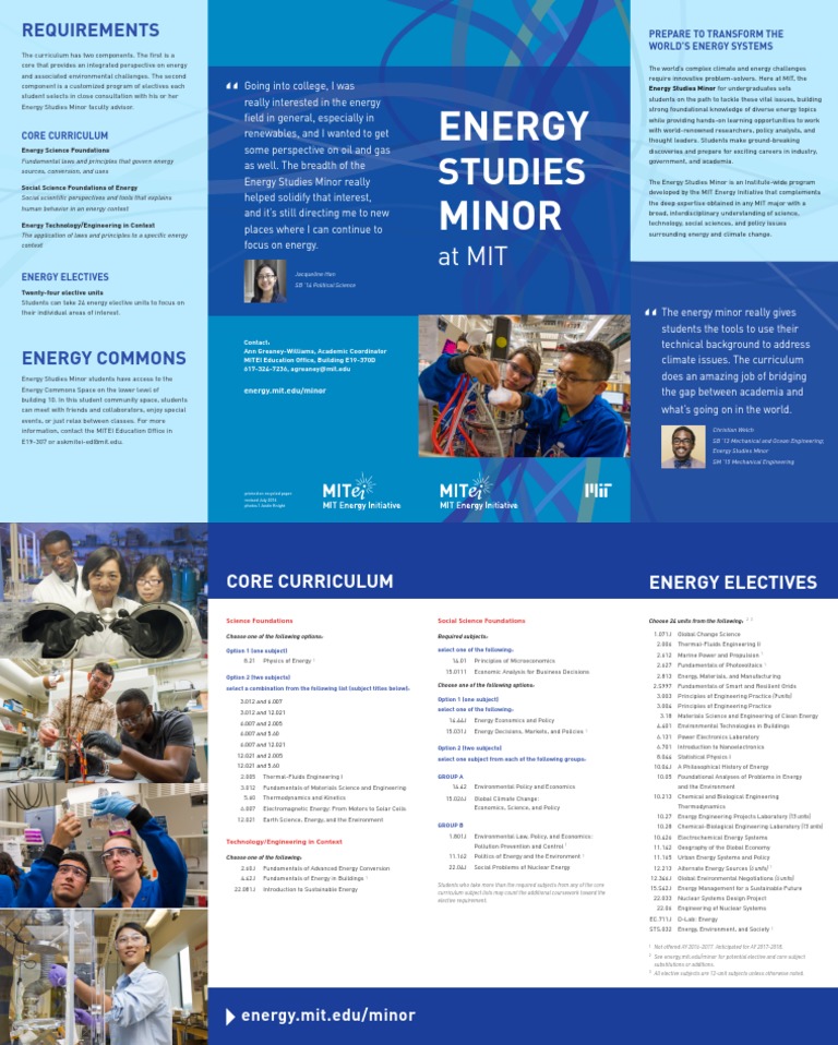MIT Energy Studies Minor | PDF | Engineering | Massachusetts Institute ...