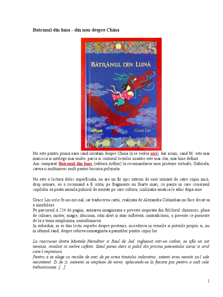 Despre Cartea Batranul Din Luna | PDF