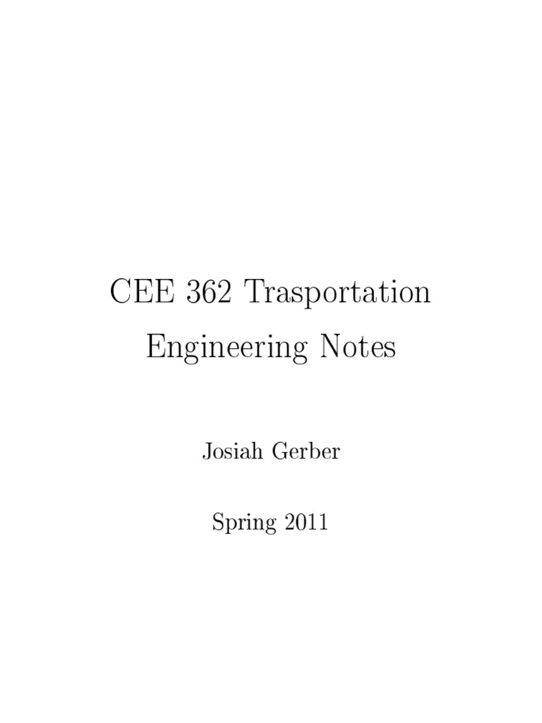 Transportation Engineering Notes | PDF | Industries | Physics