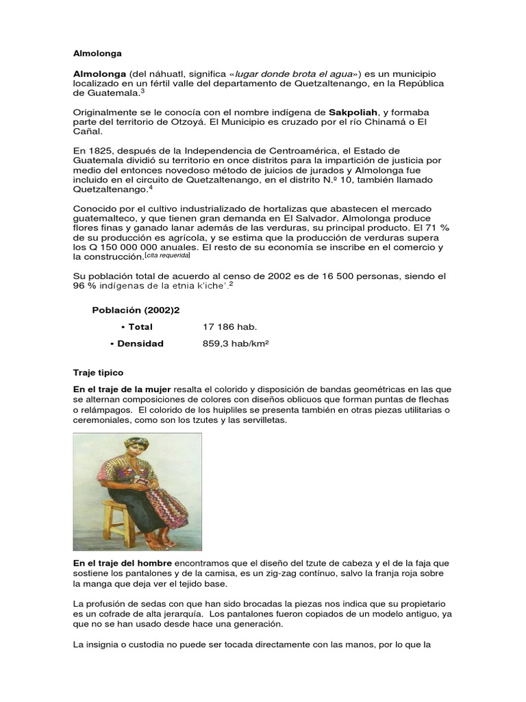 Tradiciones y Traje Típico de Almolonga | PDF | Alimentos | Agricultura