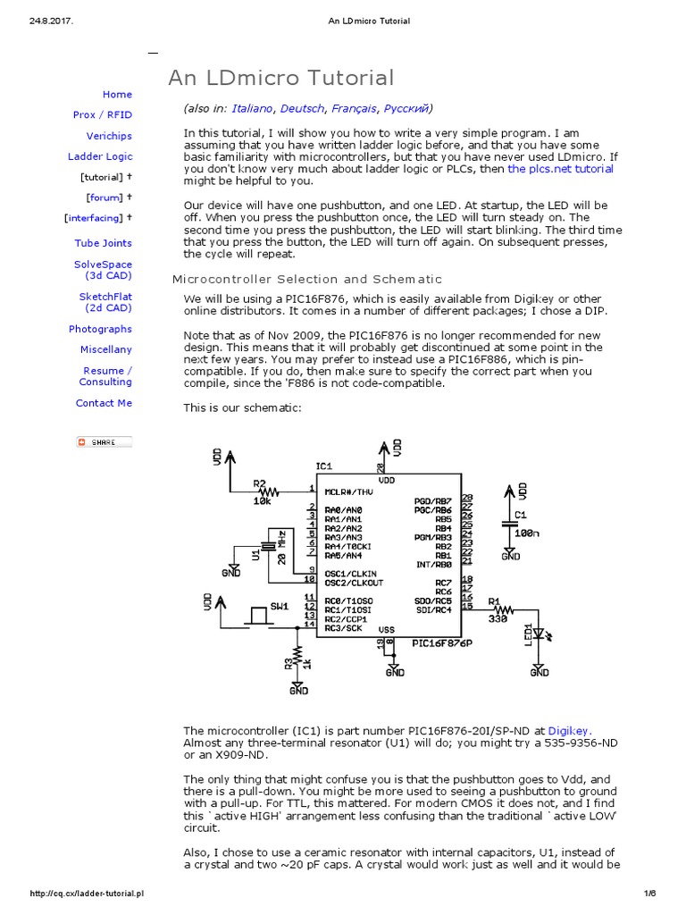 An LDmicro Tutorial | PDF | Microcontroller | Programmable Logic Controller