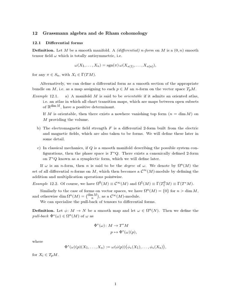 Grassmann Algebra and Differential Forms | PDF | Differential Form ...