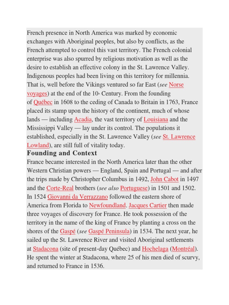 A History On New France | PDF | New France | Quebec