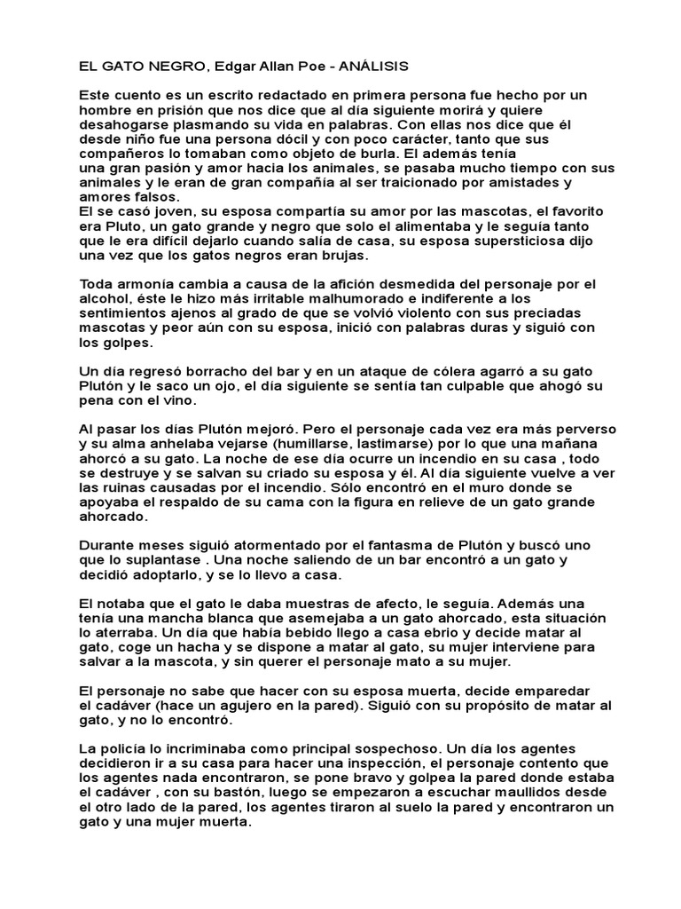 El Gato Negro | PDF | Gatos | Narración