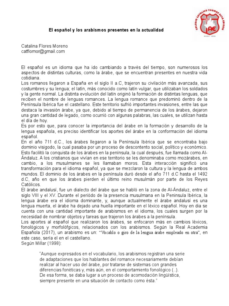 Arabismo | PDF | Lengua española | Arábica