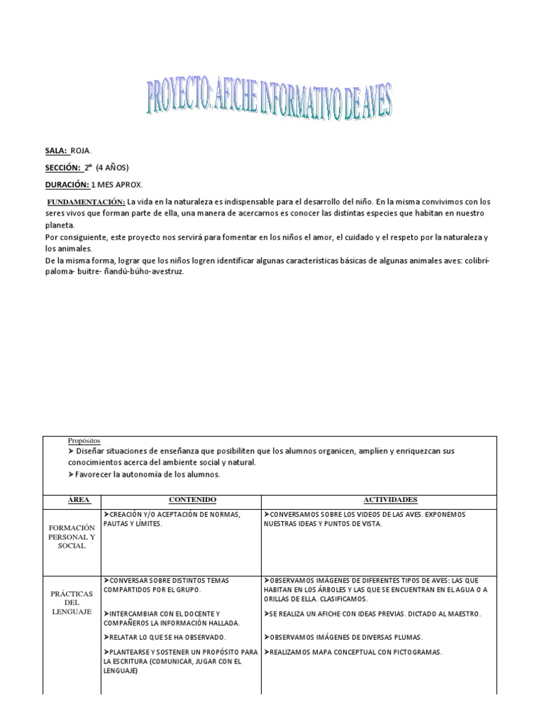 Proyecto Las Aves | PDF | Aves | Imagen