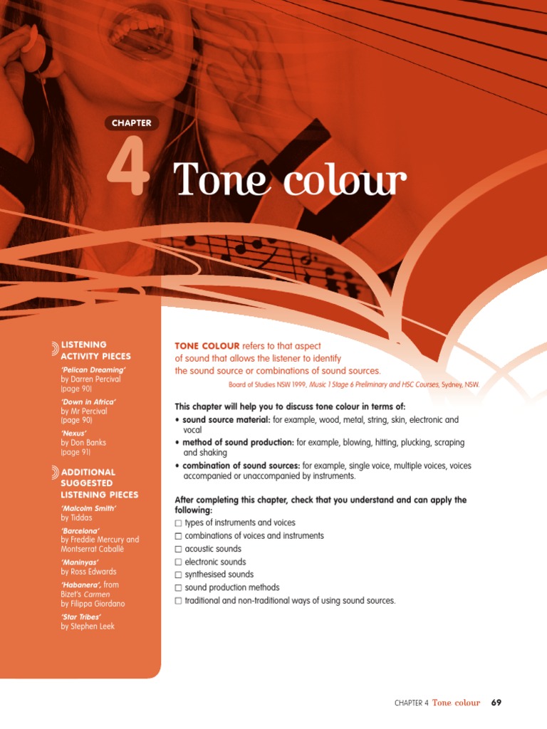 Tone Colour PDF | PDF | Singing | Musical Instruments