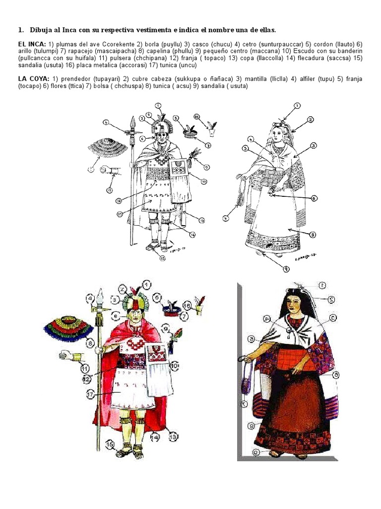 Vestimenta del Inca y la Coya | PDF | Ciencias sociales | Libros para ...
