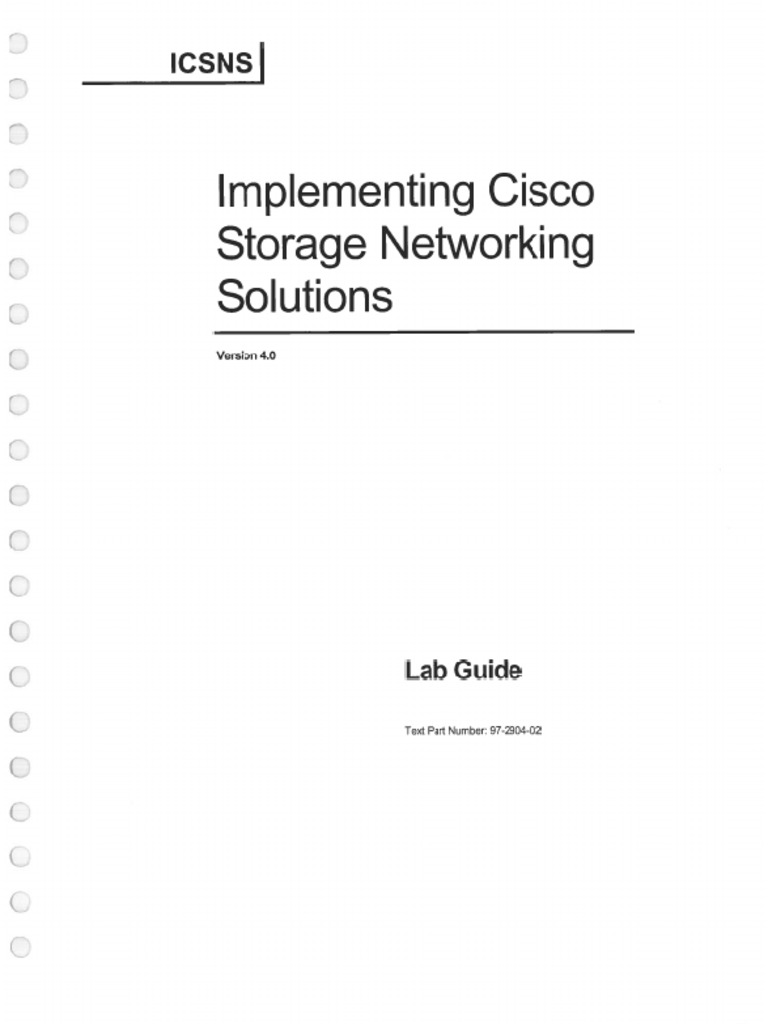 ICSNS - Implementing Cisco Storage Networking Solutions v4.0 - Lab | PDF
