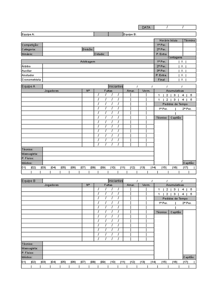 6 Modelo de Súmula em Excel | PDF | Esportes | Futebol