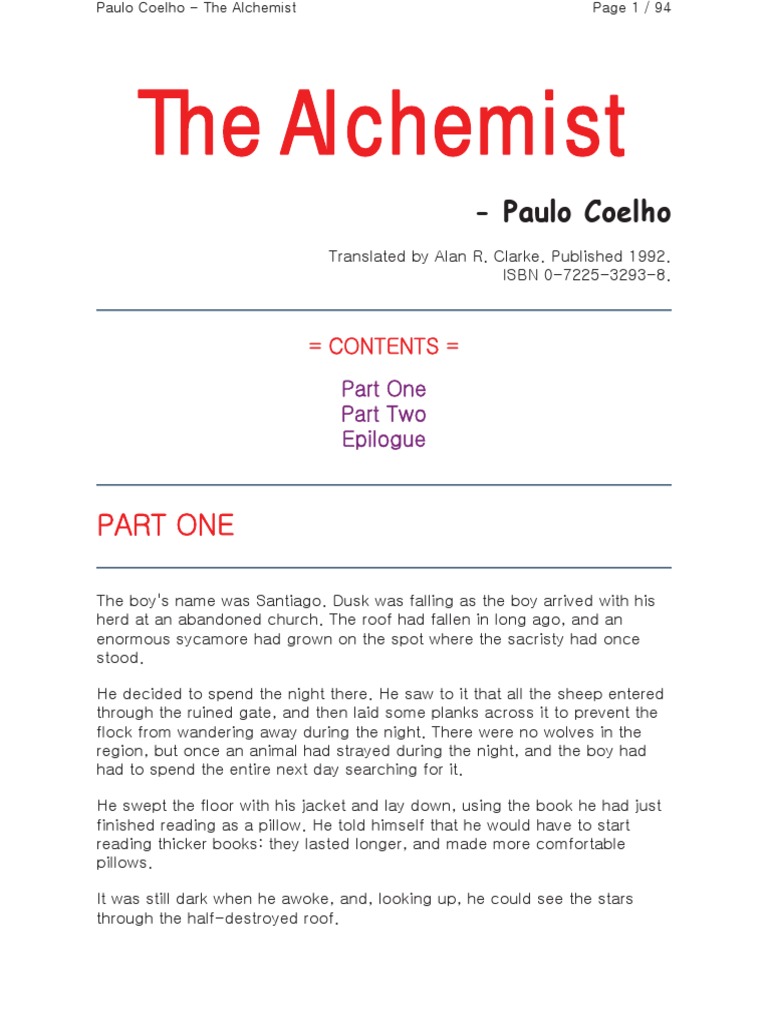 The Alchemist Paulo Coelho English PDF | PDF