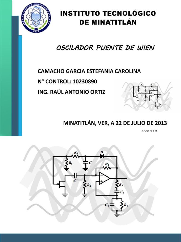 Oscilador Puente de Wien Camacho Garcia | PDF | Resistencia Eléctrica y Conductancia ...