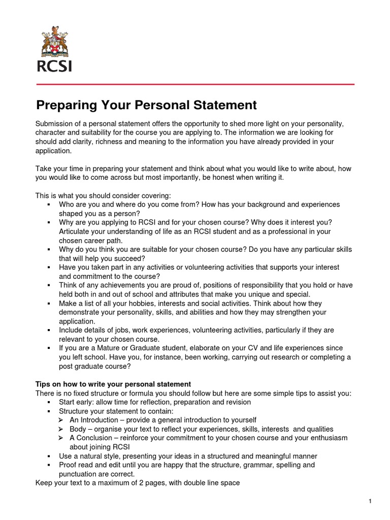 Personal Statement | PDF | Volunteering | Psychological Concepts