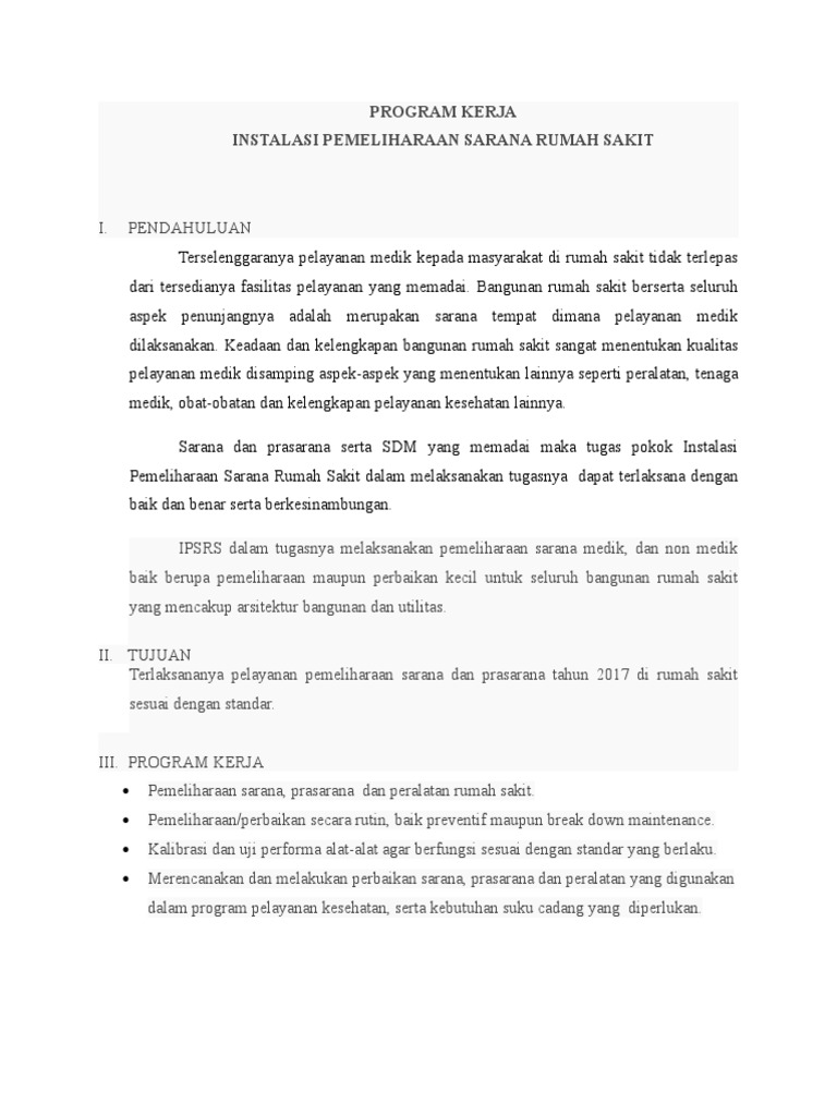 Program Kerja Ipsrs 2017 | PDF