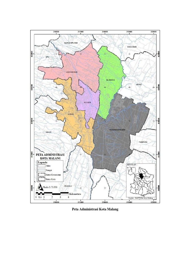 Peta Administrasi Kota Malang