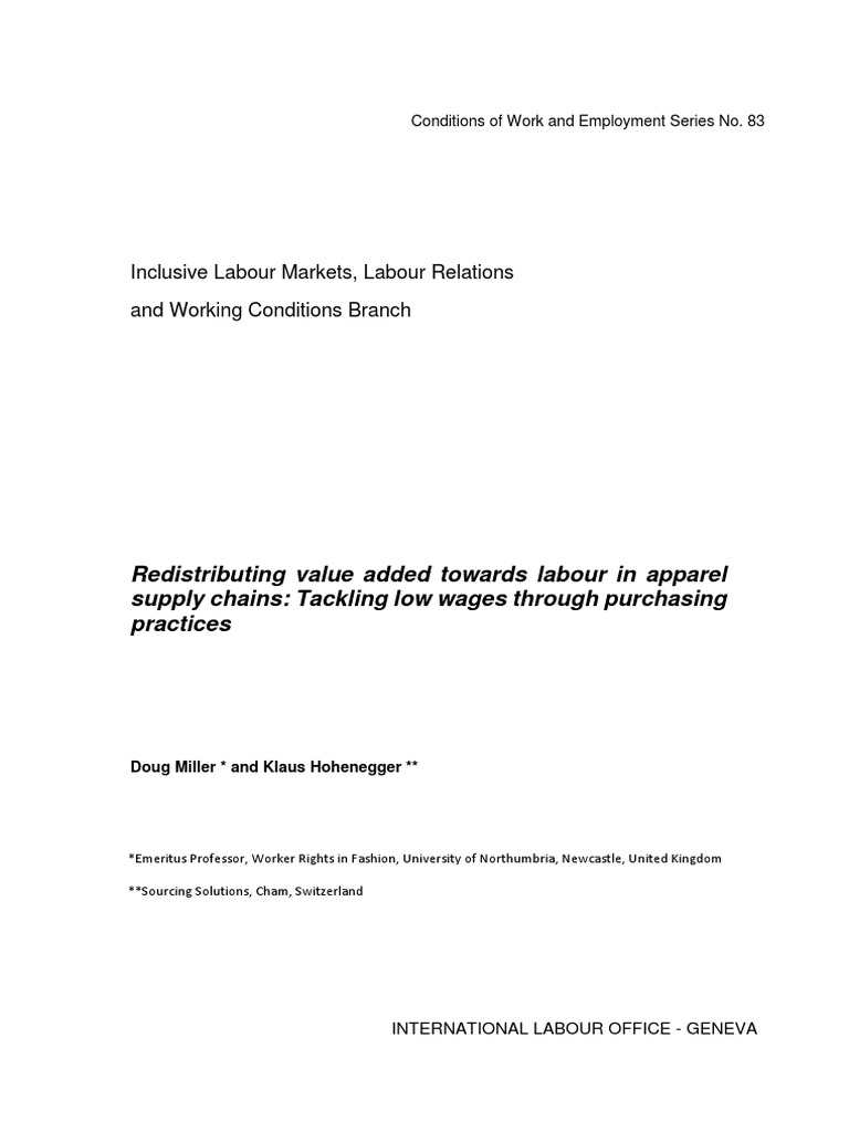Inclusive Labour Markets, Labour Relations and Working Conditions ...