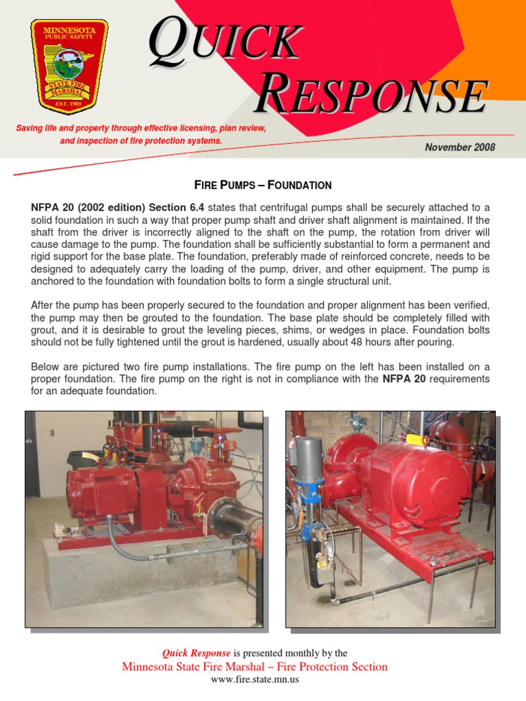 Fire Pumps Foundation | PDF