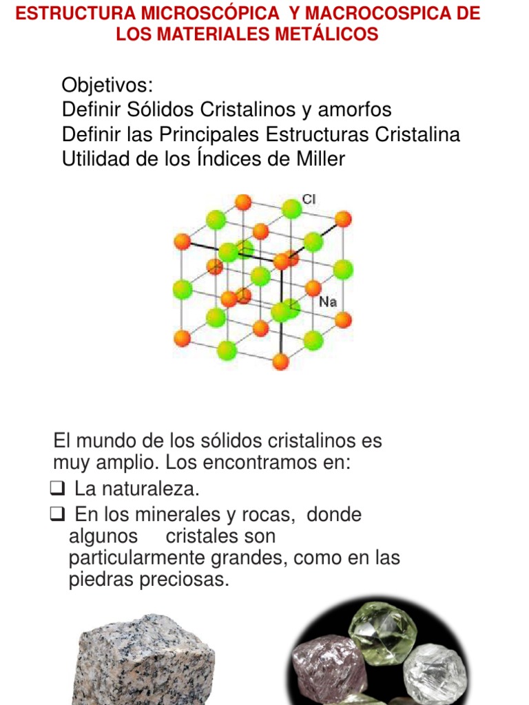 Clase 2 Estructuras Cristalinas | Estructura cristalina | Cristal