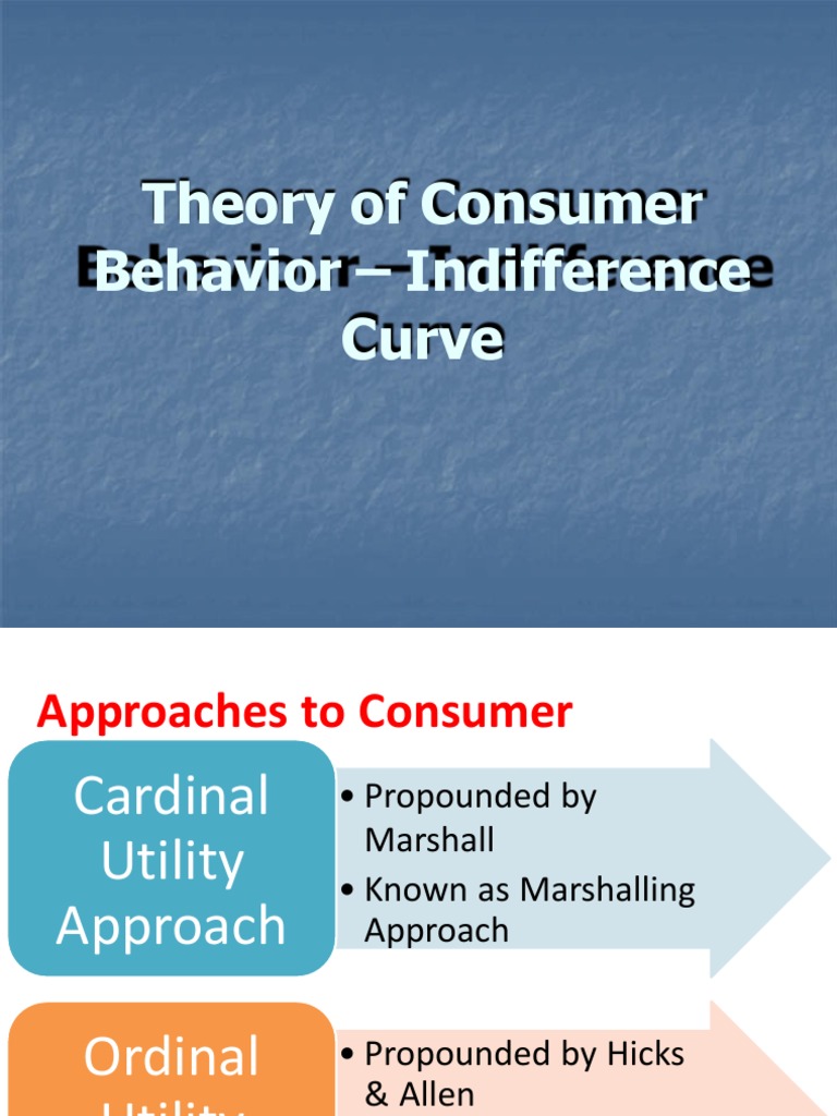 Theory of Consumer Behavior - Indifference Curve | PDF | Utility ...