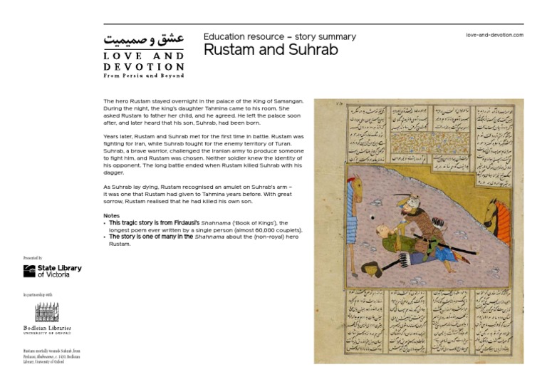 Rustam and Suhrab Story | PDF