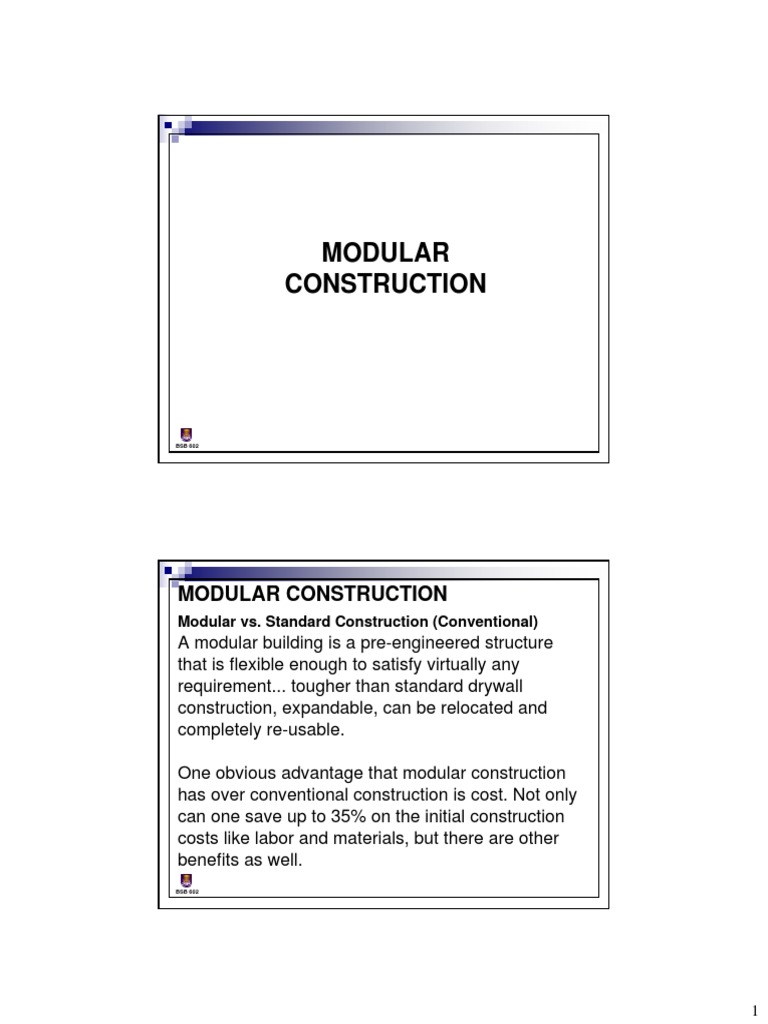 Modular Construction | PDF | Modularity | Wall