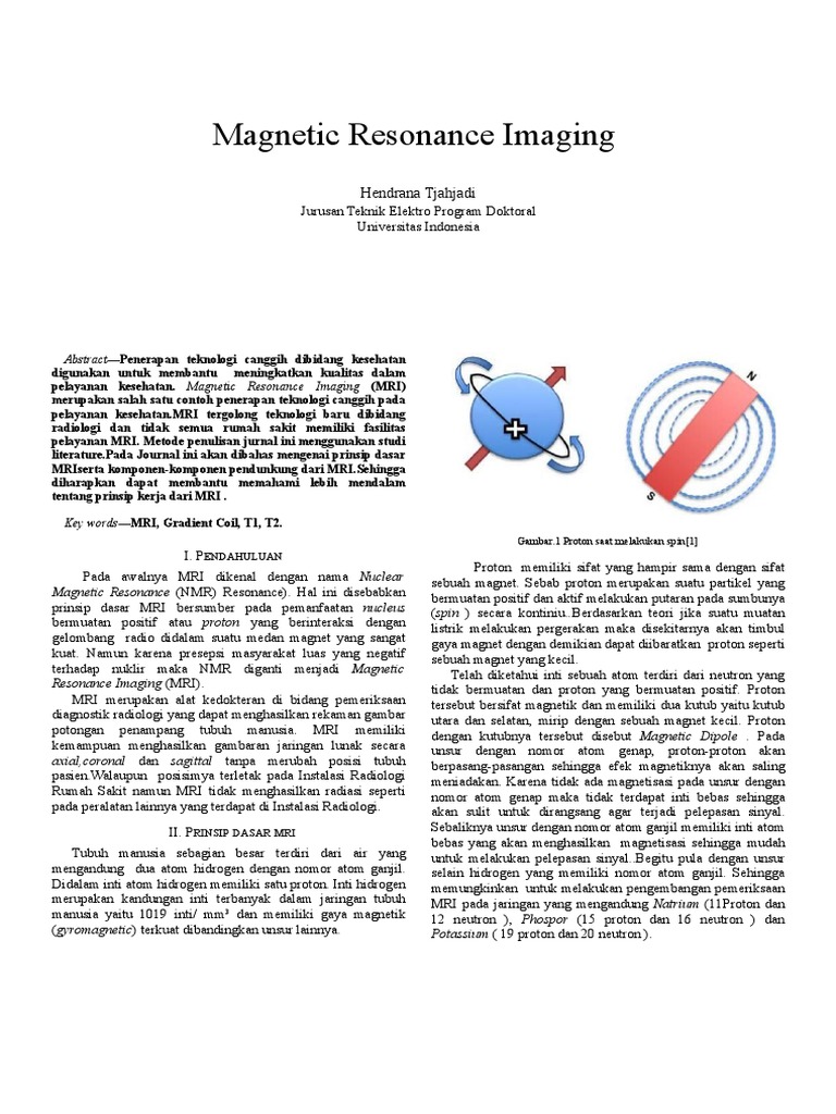 Teori Dasar Magnetic Resonance Imaging | PDF