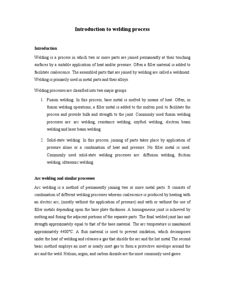 Introduction To Welding Process | PDF | Welding | Construction