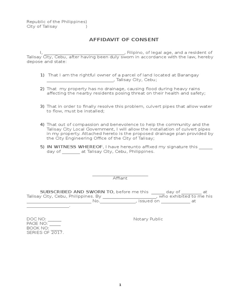 Affidavit of Consent | PDF