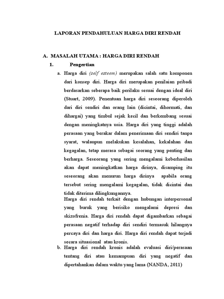 LP Harga Diri Rendah | PDF