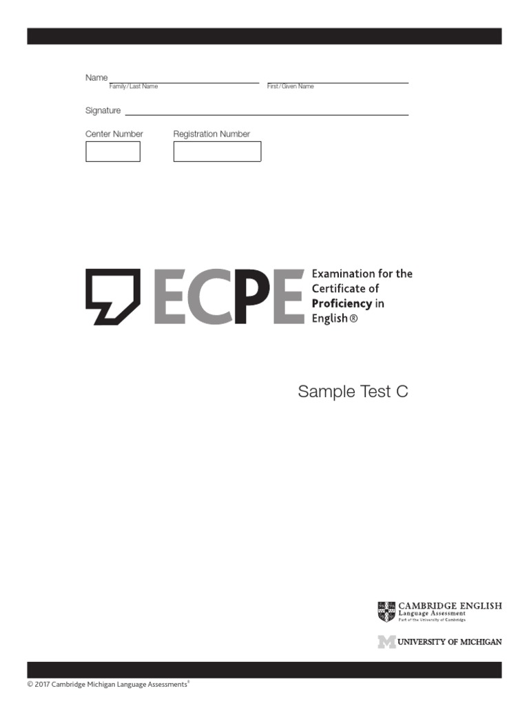 ECPE Sample C Test Booklet PDF | PDF | Fungicide | Question