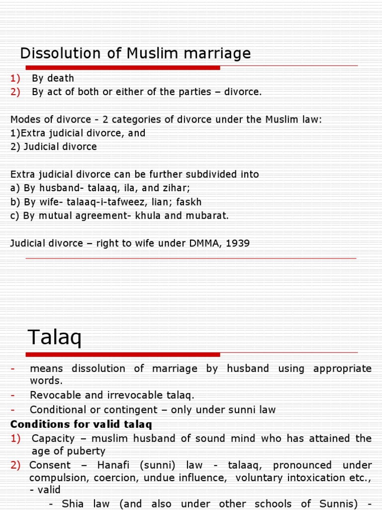Divorce - Muslim Law | PDF | Marriage | Wife