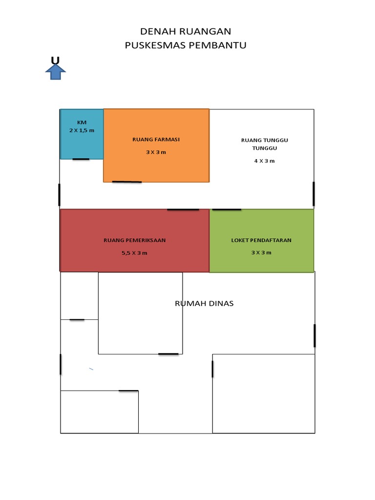 Denah Ruangan Puskesmas Pembantu | PDF | Griya & Taman