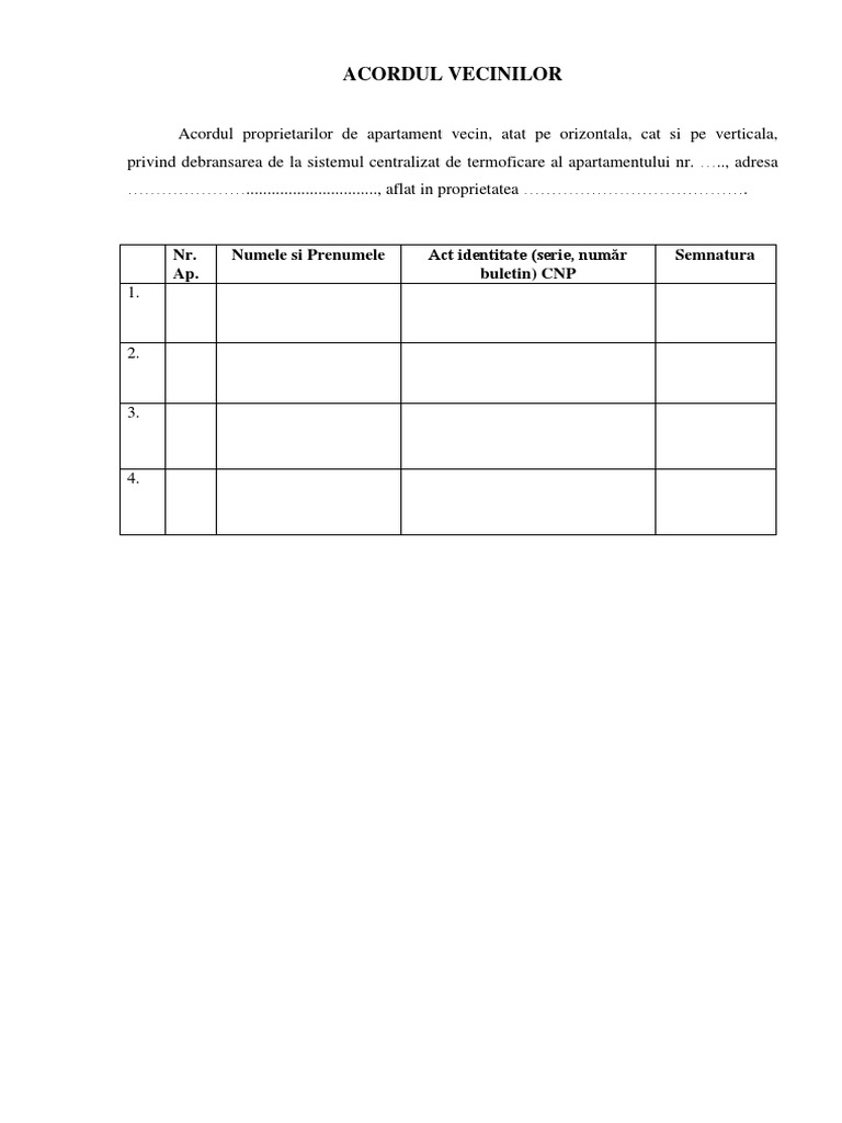 Acord Vecini Debransare | PDF