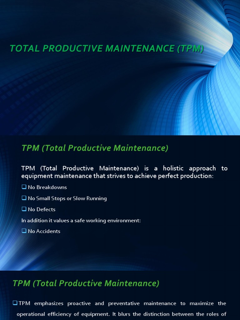 Total Productive Maintenance | PDF | Safety | Employment