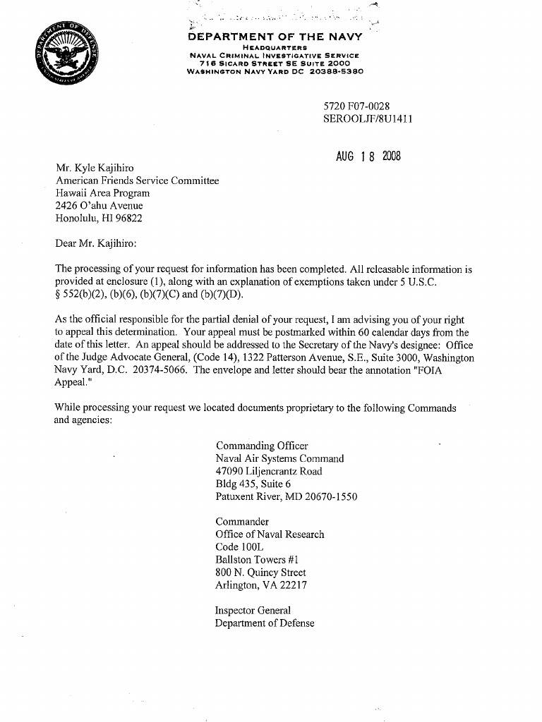 NCIS FOIA 5720 F07-0028 p1-25 | PDF