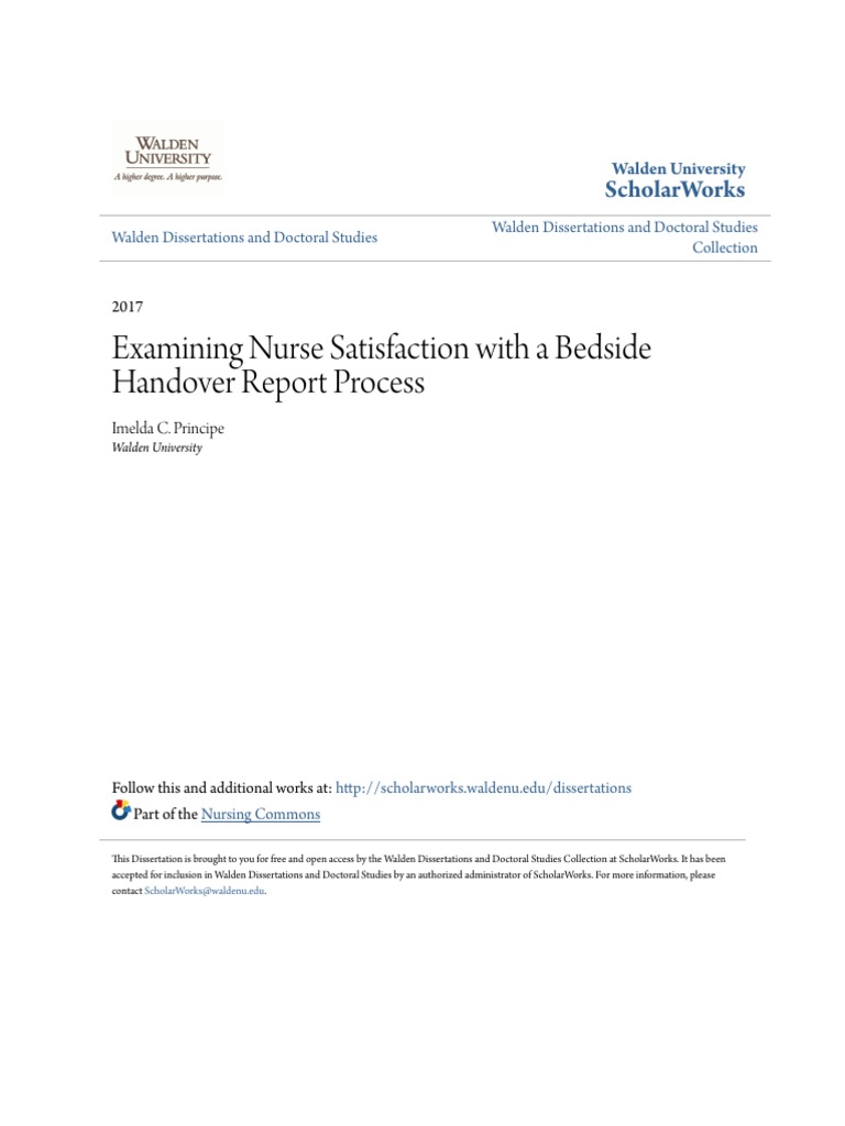 Nurse Satisfaction with Bedside Handover | PDF | Patient Safety ...