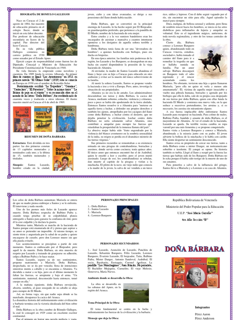 Triptico de Doña Barbara | PDF