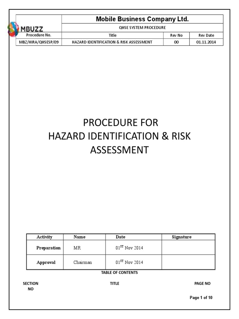 9.hazard Identification & Risk Assessment | Download Free PDF | Hazards ...