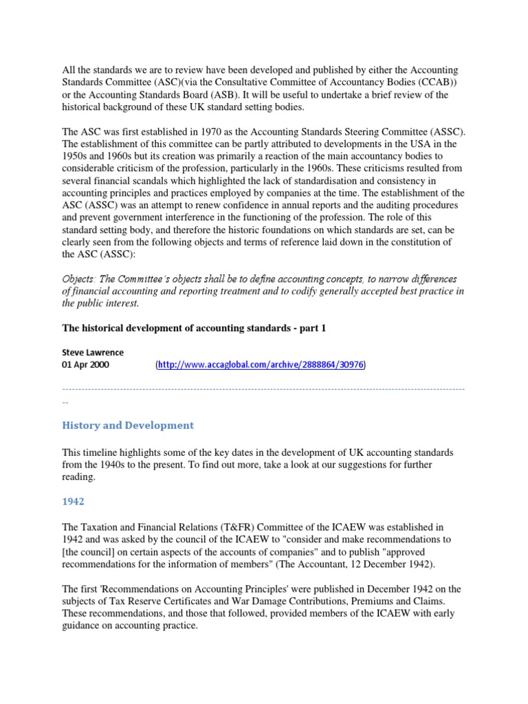 Review of UK accounting standards bodies | PDF | Financial Statement ...