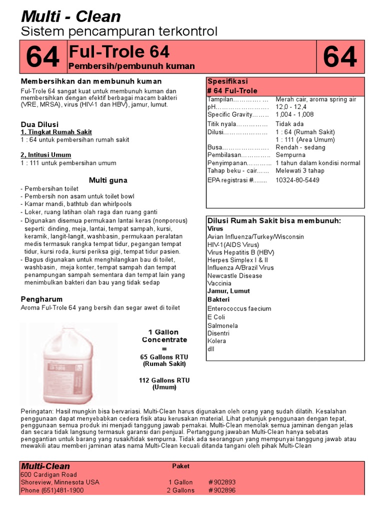 Translated MSDS of Multiclean Chemicals | PDF