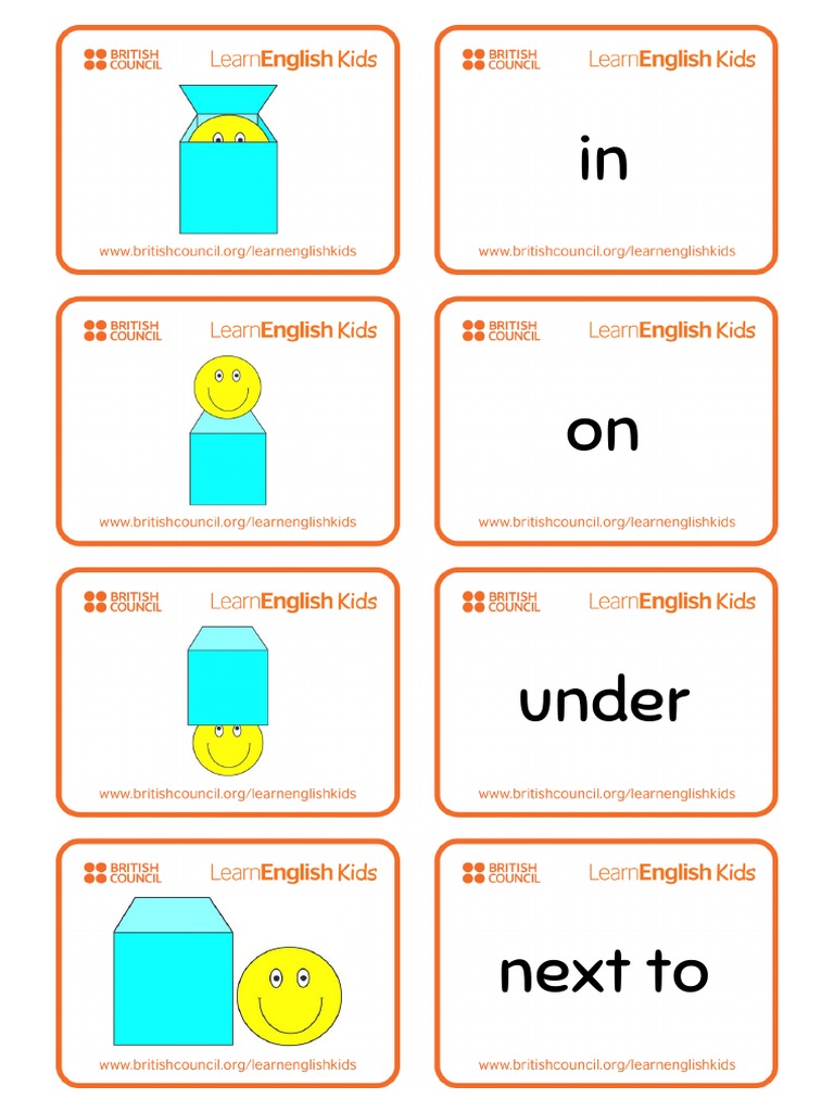 Prepositions of Place Flashcards | PDF
