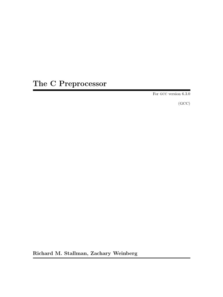 The C Preprocessor: Richard M. Stallman, Zachary Weinberg | PDF | C ...