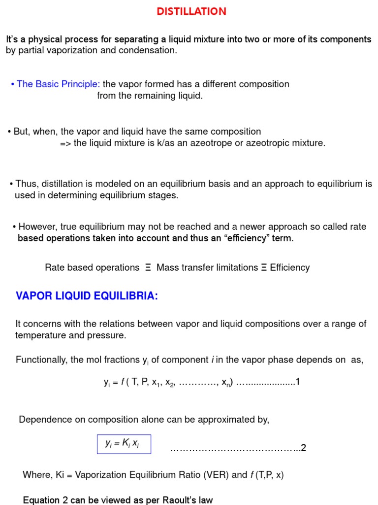 Distillation | PDF | Distillation | Branches Of Thermodynamics