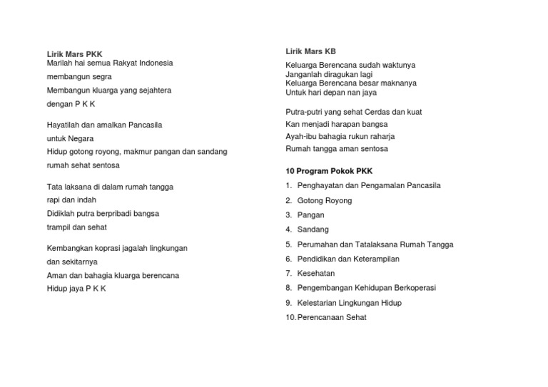 Lirik Mars PKK | PDF