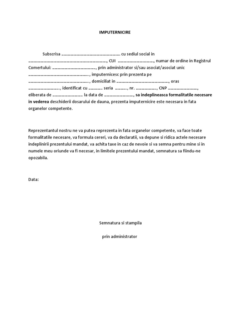 Imputernicire PJ | PDF