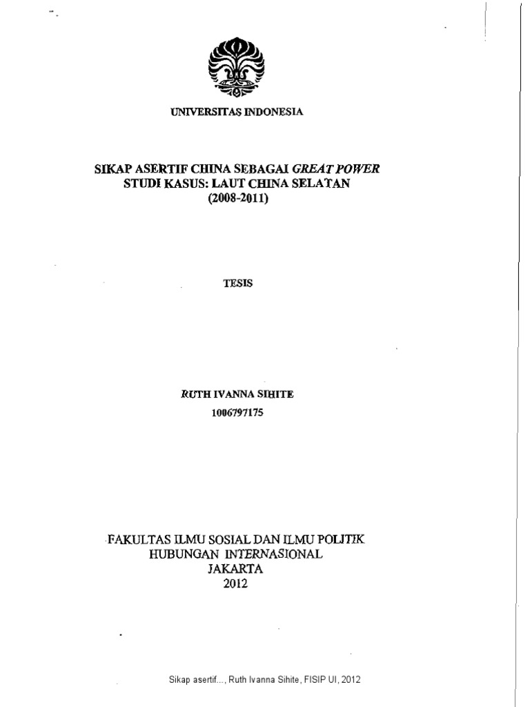 Unilateralisme China Di LCS (Sumber Tesis) PDF | PDF