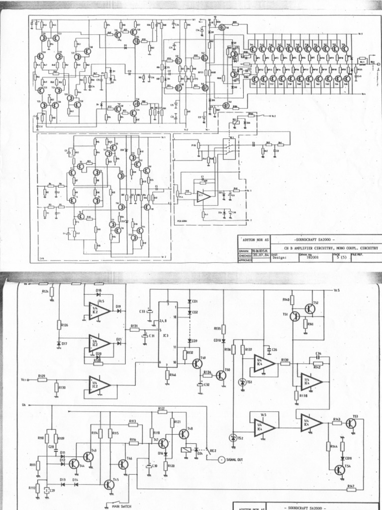 Soundcraft Sa2000 Power Amplifier Schematic PDF | PDF