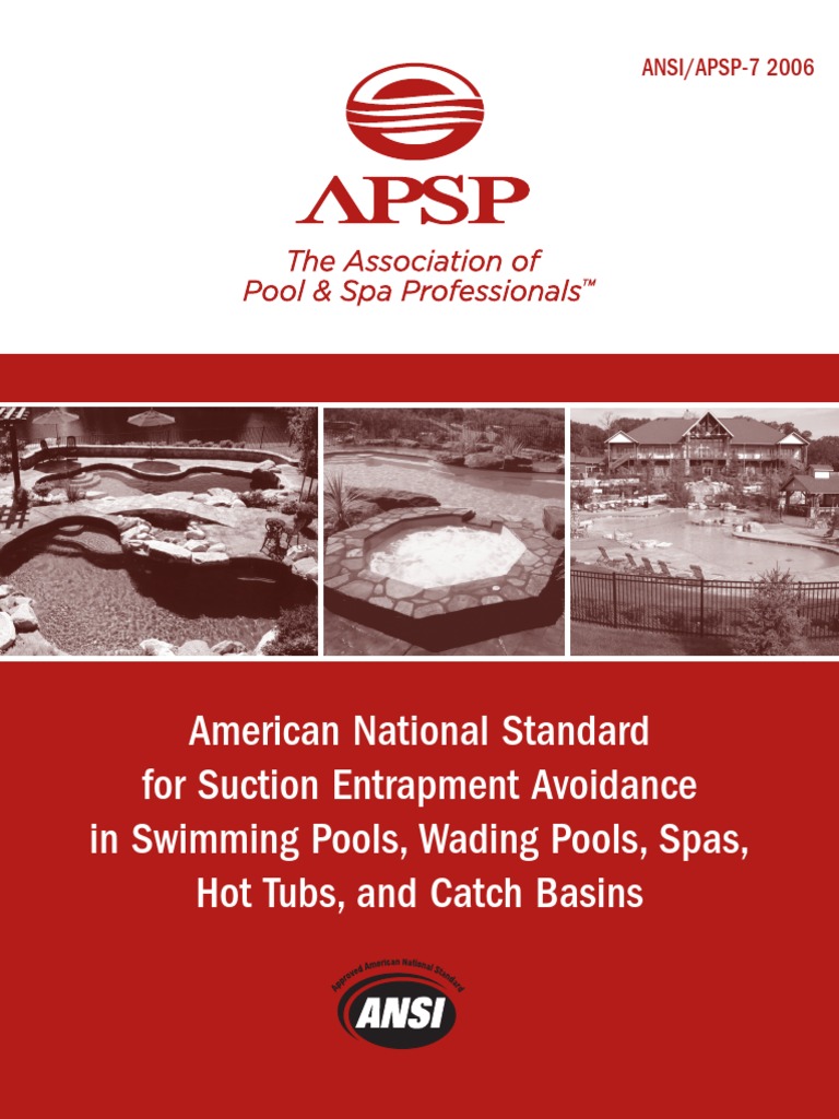 ANSI-APSP-7 2006 Suction Entrapment PDF With Covers PDF | PDF ...