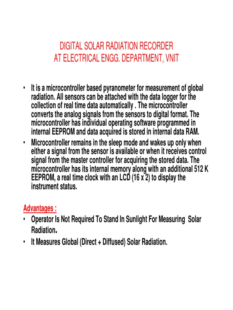 Digital Pyranometer | PDF | Microcontroller | Manufactured Goods