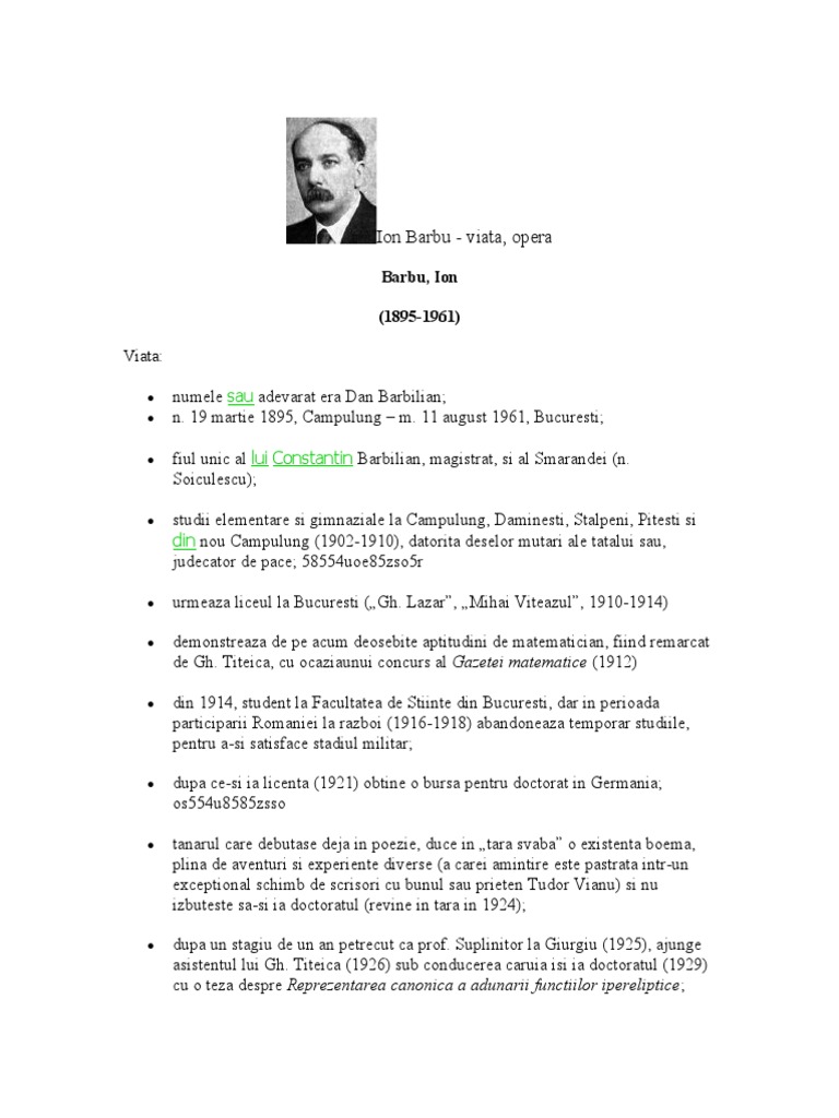 Ion Barbu - Poezii..